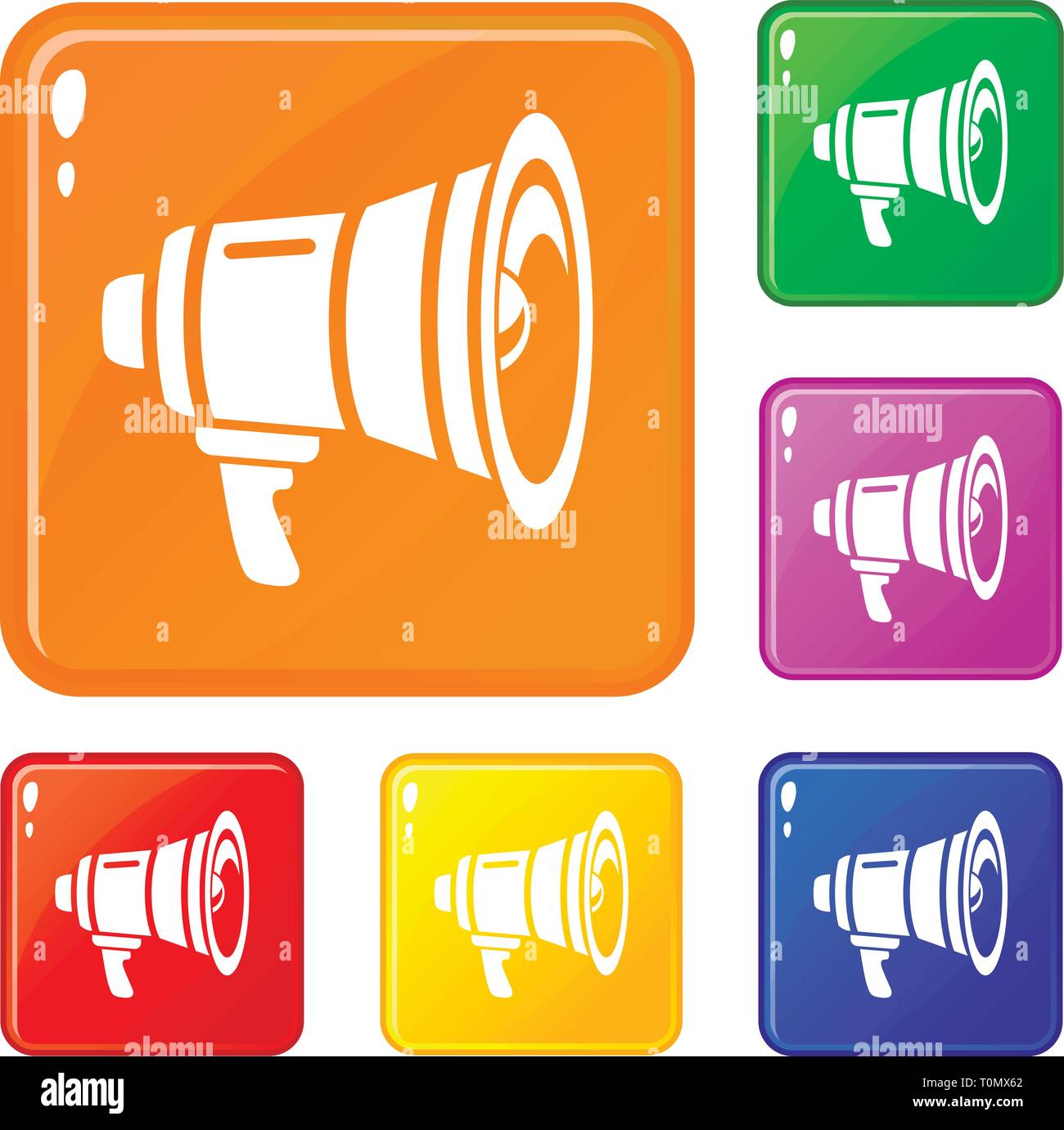 Big hand speaker icons set vector color Stock Vector Image & Art - Alamy