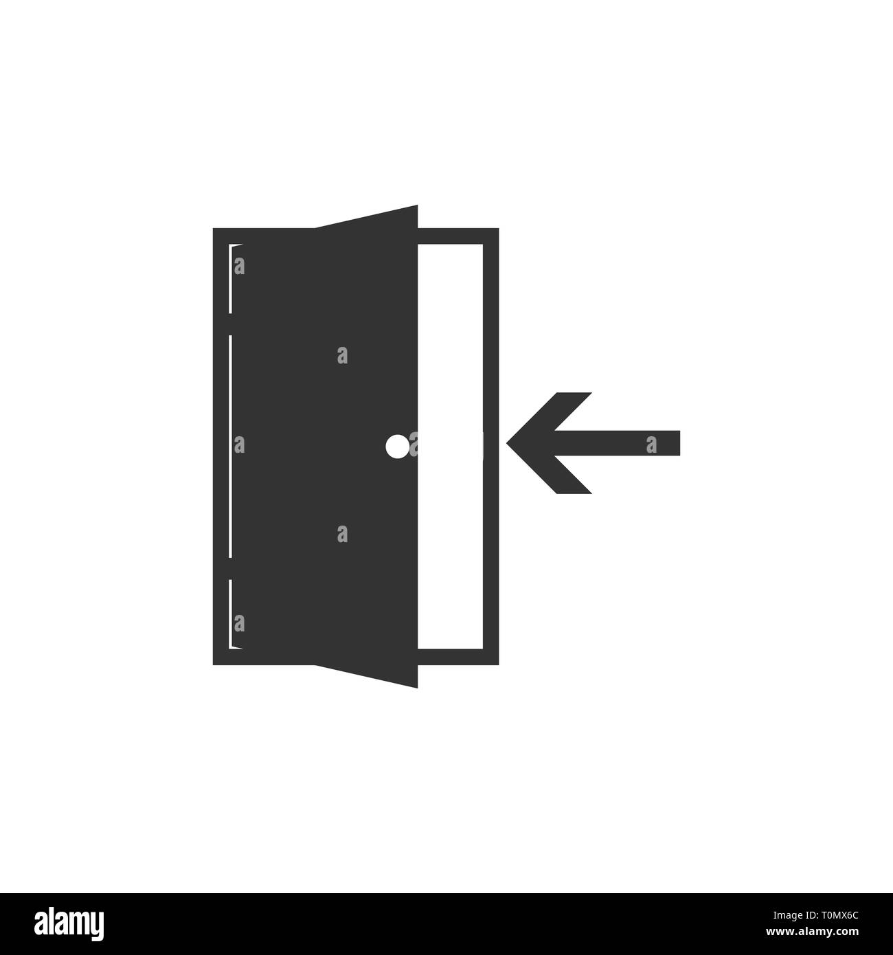 Open door icon Black and White Stock Photos & Images - Alamy