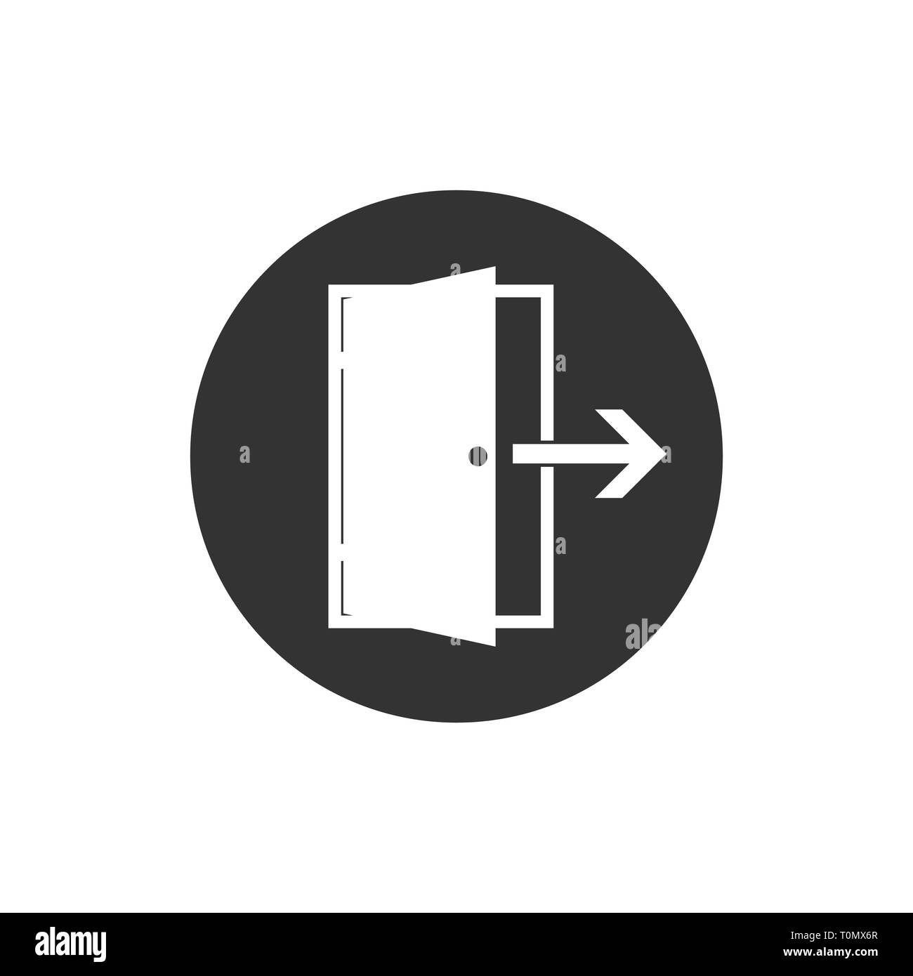 Open door icon Black and White Stock Photos & Images - Alamy