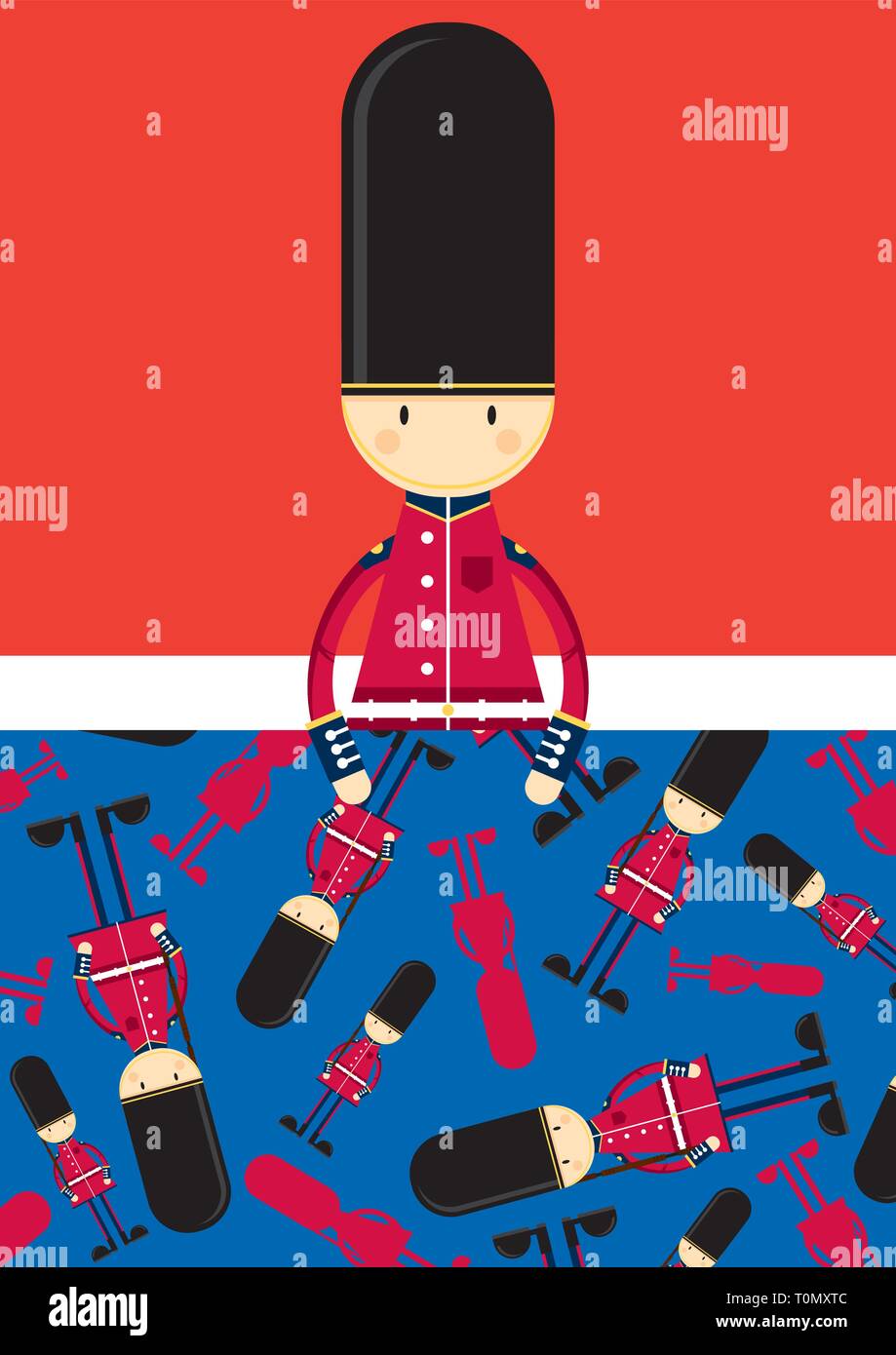 Cute Cartoon British Queen’s Palace Guard Stock Vector Image & Art - Alamy