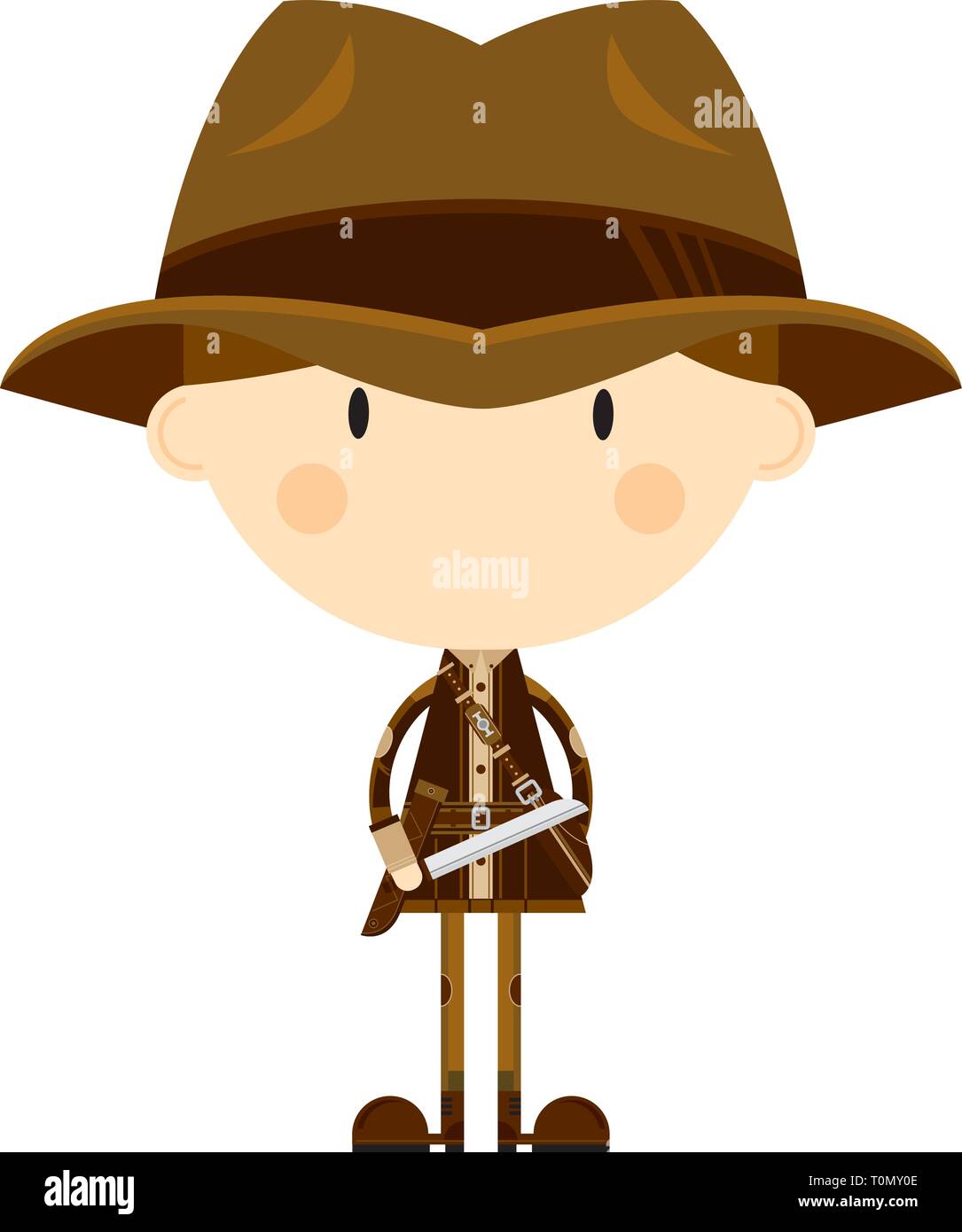 Cute Cartoon Safari Explorer with Machete Stock Vector Image & Art - Alamy