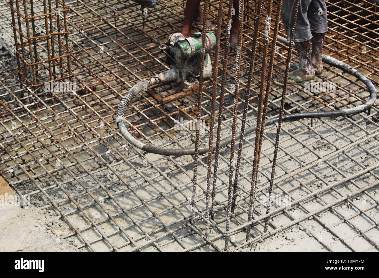 rod binding with column and vibrator Stock Photo - Alamy