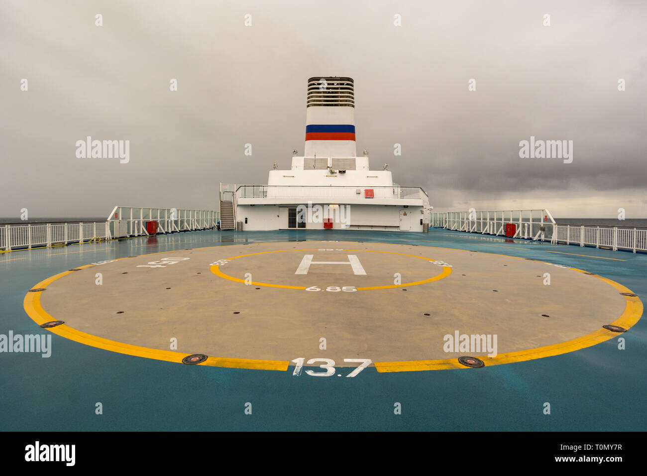 Helicopter Landing deck on cruise ship Stock Photo - Alamy