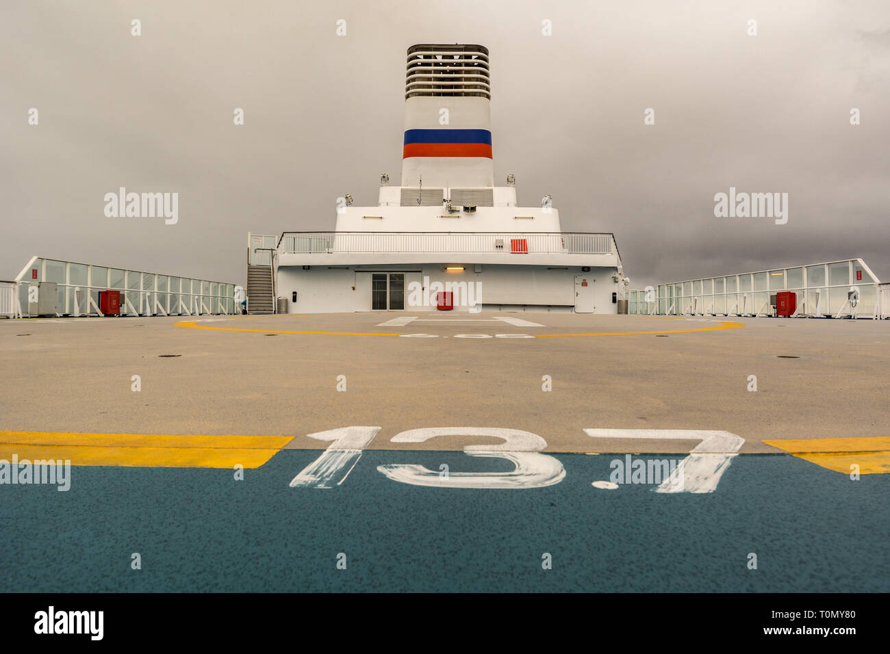 Helicopter Landing deck on cruise ship Stock Photo - Alamy