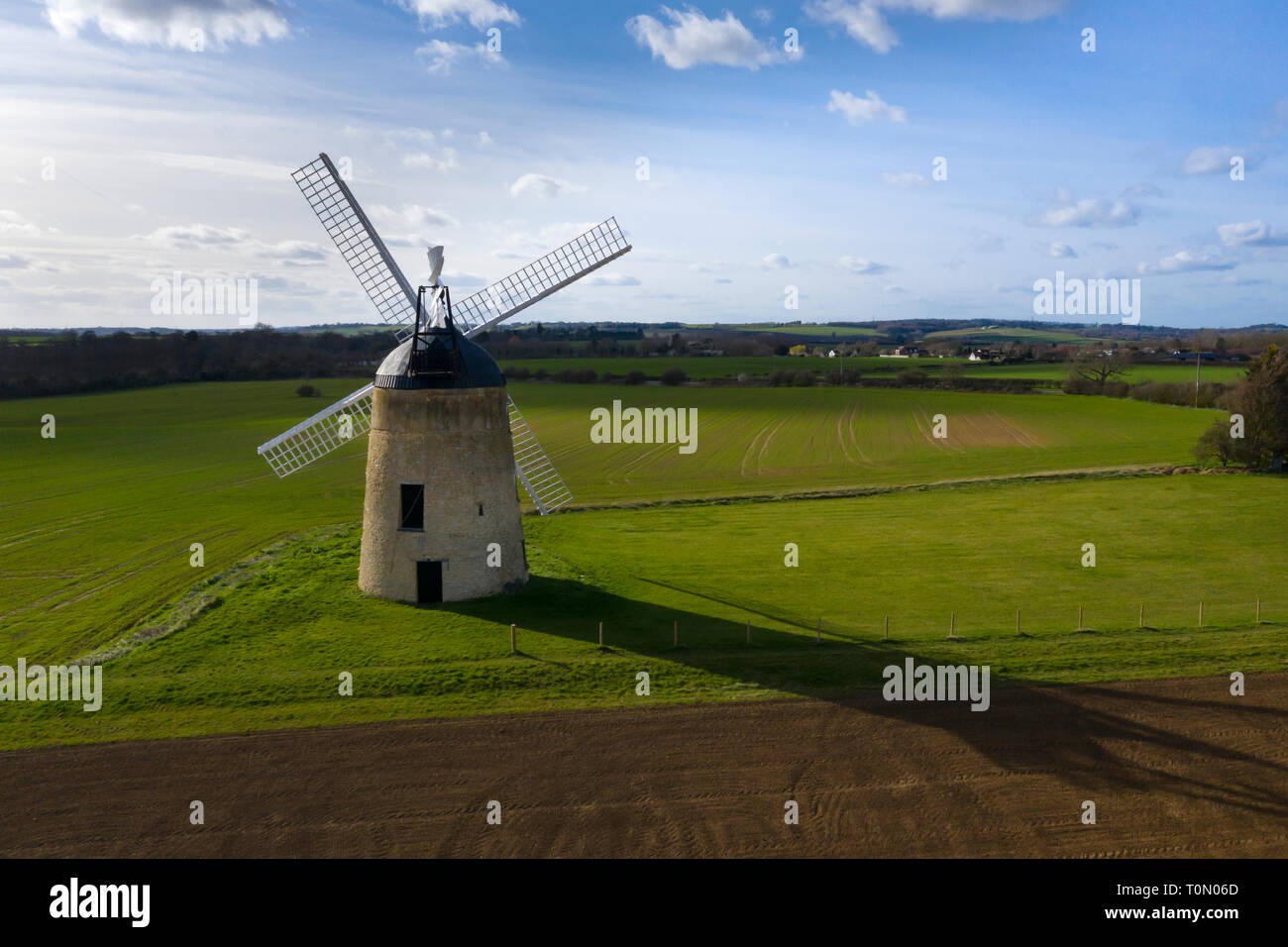 Drone shot of Windmill at Great Haseley ,Oxfordshire Stock Photo - Alamy