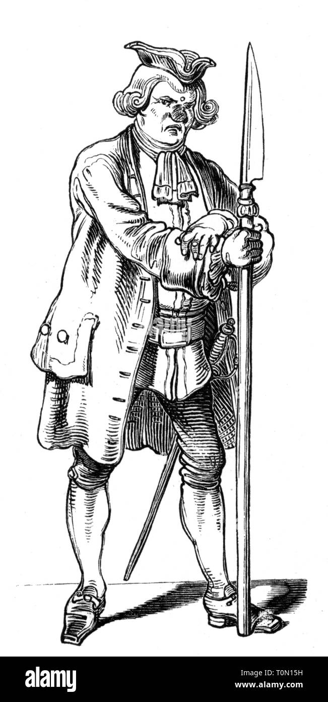 people, professions, "Der Waechter" (The Guard), illustration from ...