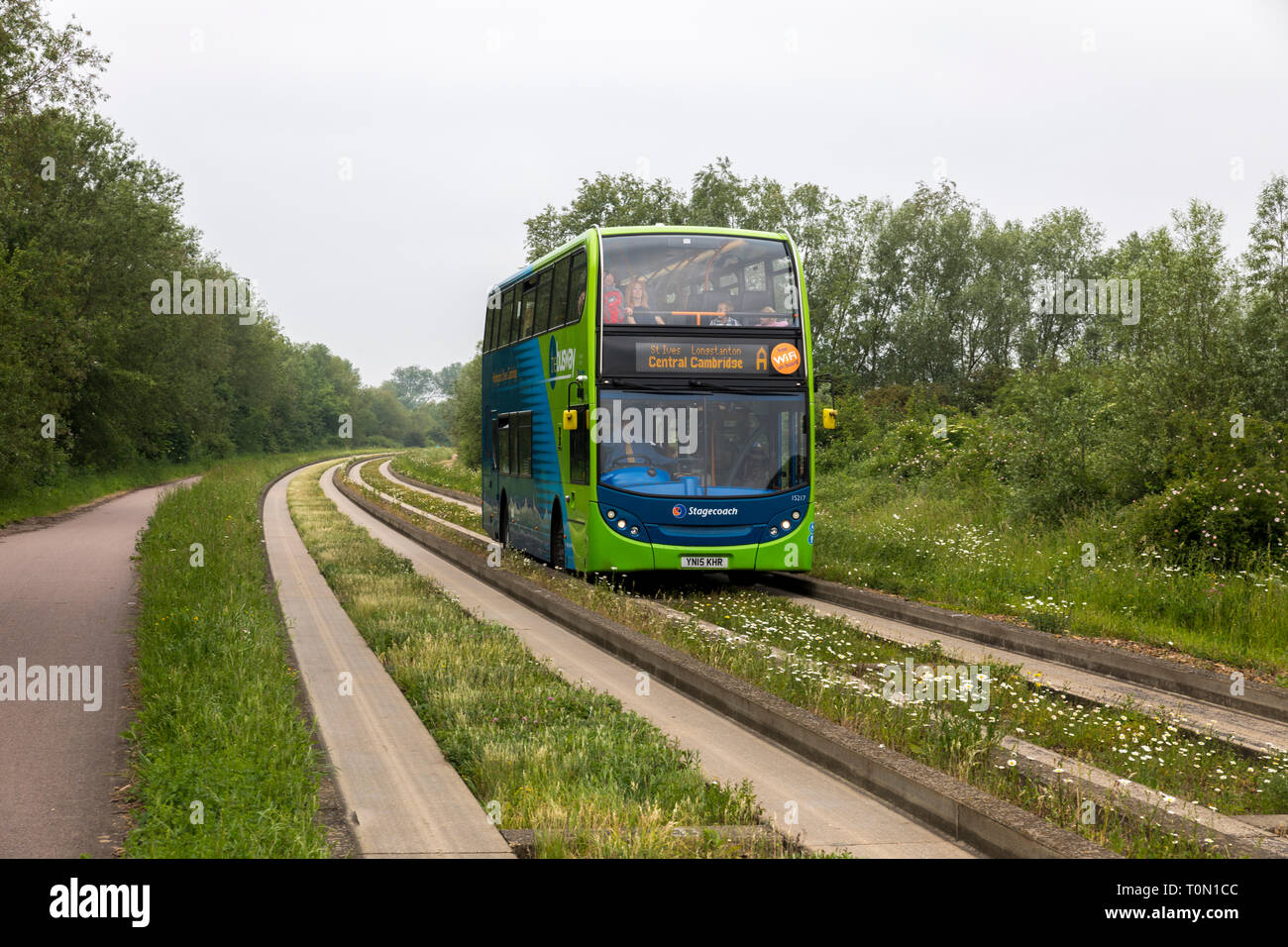Guided Bus; Fen Drayton; Cambridge; UK Stock Photo - Alamy