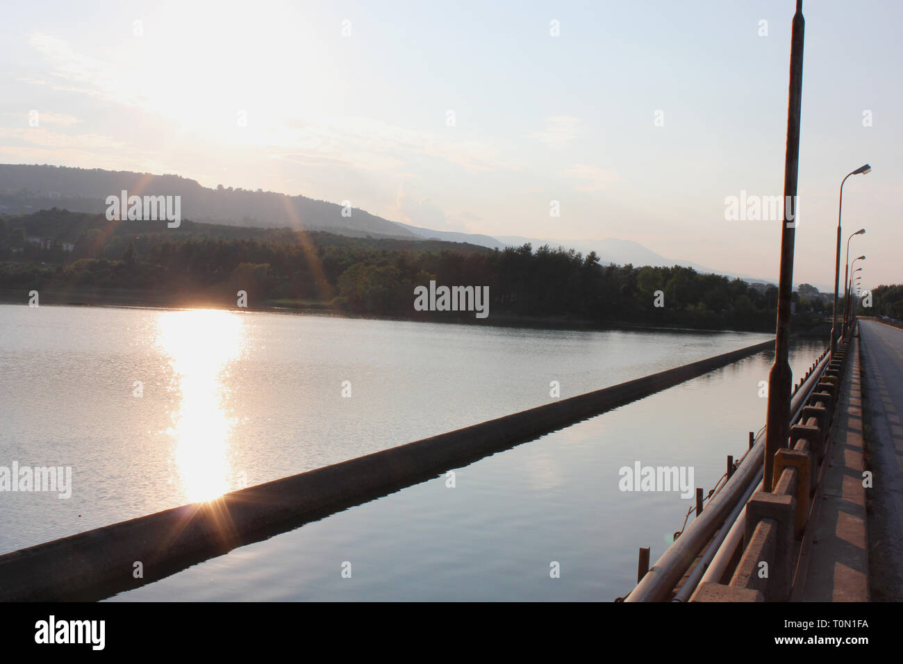 Aliakmonas or Haliacmon river and Dam in North Greece Stock Photo - Alamy