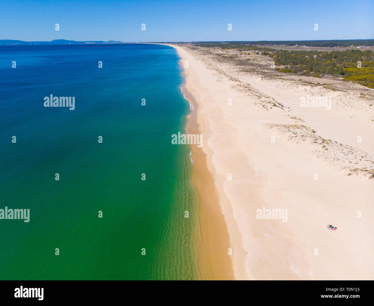 Aerial view of Carvalhal Beach in Comporta, Portugal Stock Photo - Alamy