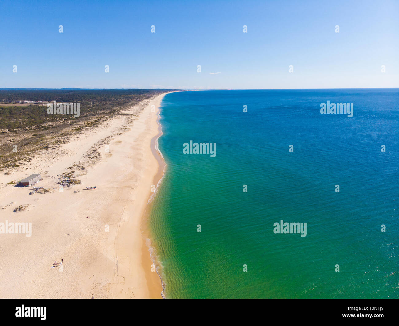 Aerial view of Carvalhal Beach in Comporta, Portugal Stock Photo - Alamy