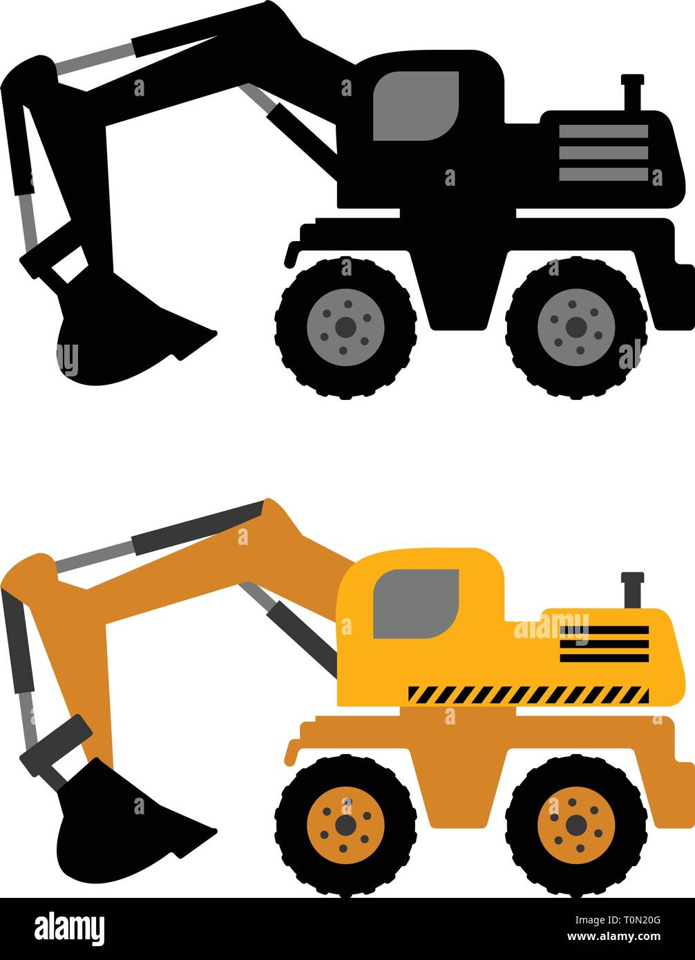 Excavator vector vectors hi-res stock photography and images - Alamy