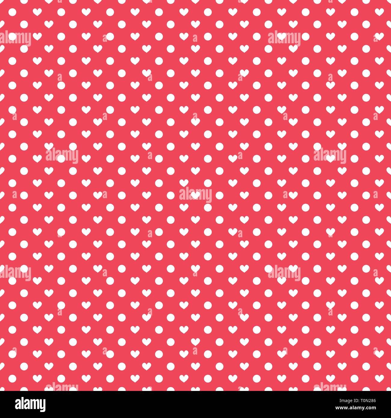 Heart shapes pink polka dots seamless pattern Stock Vector Image & Art ...