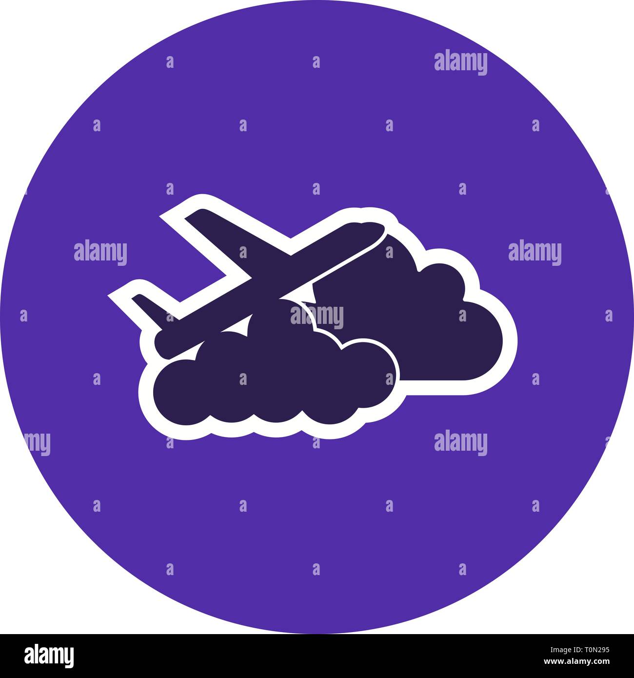 Illustration Plane cloud Icon Stock Photo - Alamy