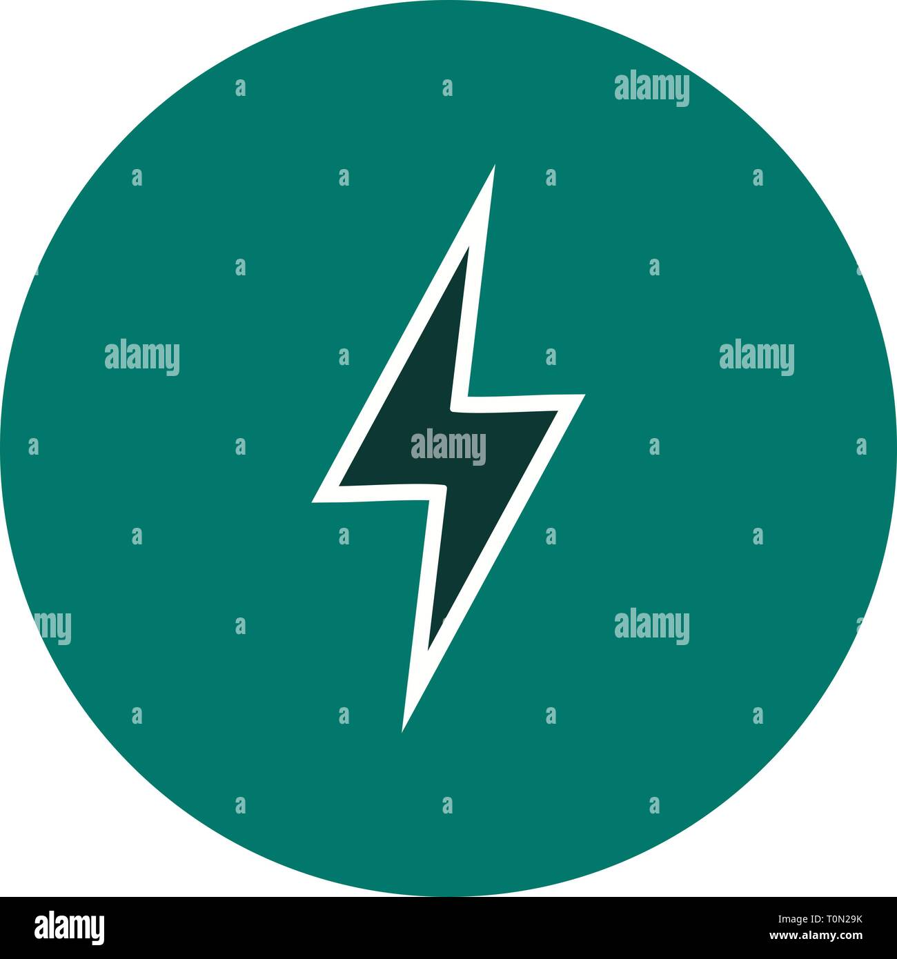 Illustration Lightning Button Icon Stock Photo - Alamy