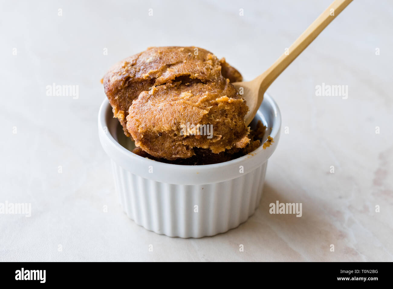 Japanese Miso Paste with Wooden Spoon. Traditional Organic Food Stock ...