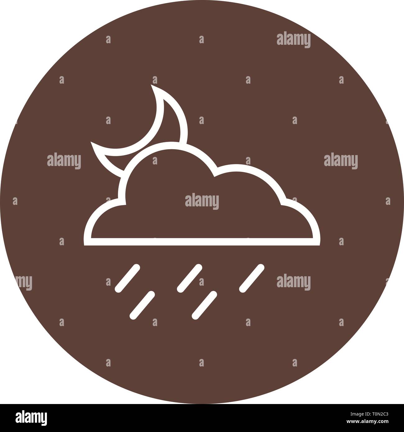 Illustration Night Rain Icon Stock Photo - Alamy