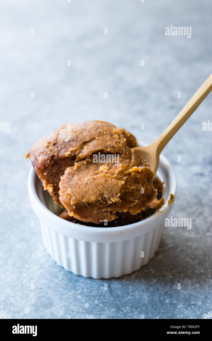 Japanese Miso Paste with Wooden Spoon. Traditional Organic Food Stock ...
