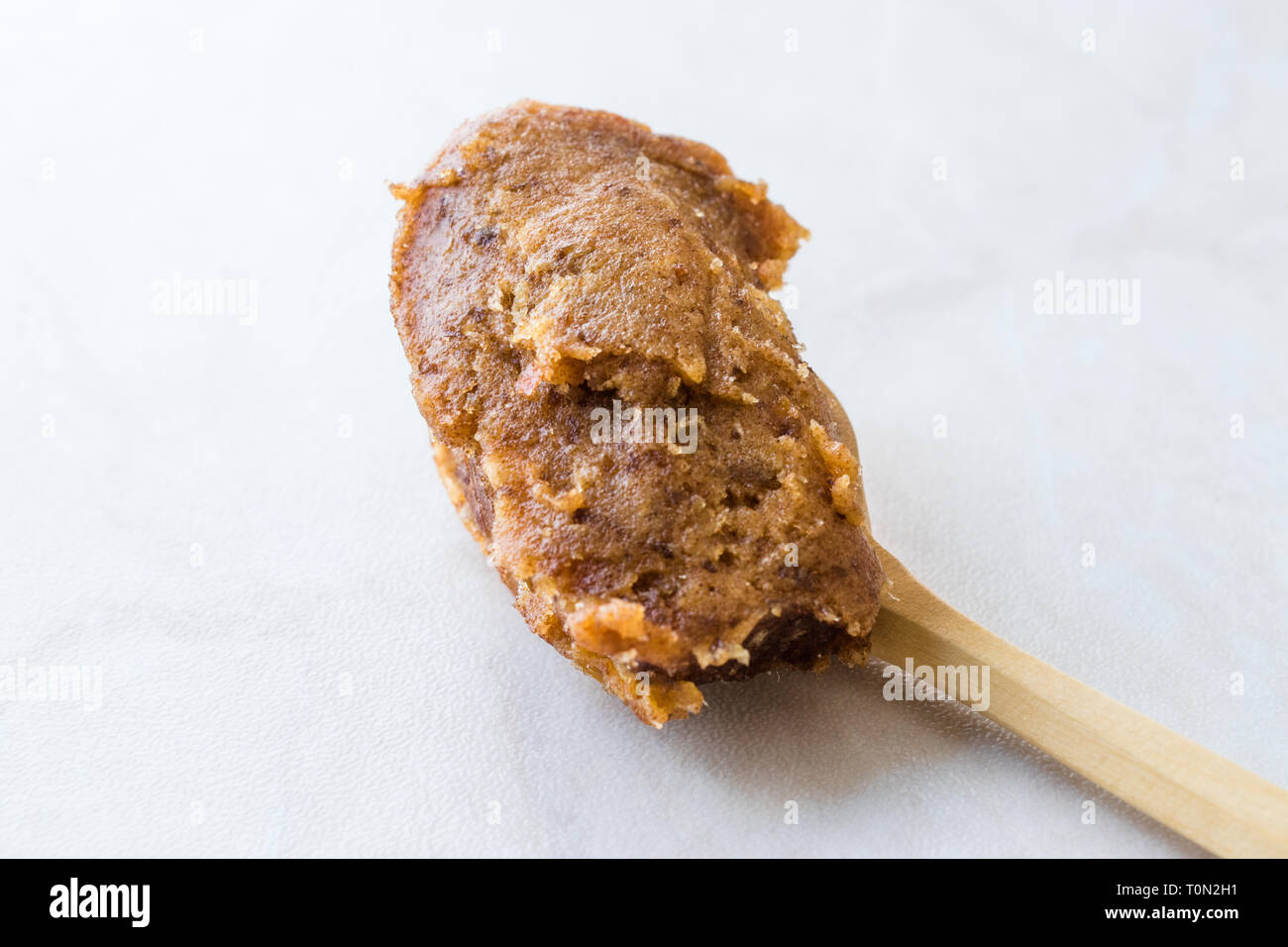 Japanese Miso Paste with Wooden Spoon. Traditional Organic Food Stock ...