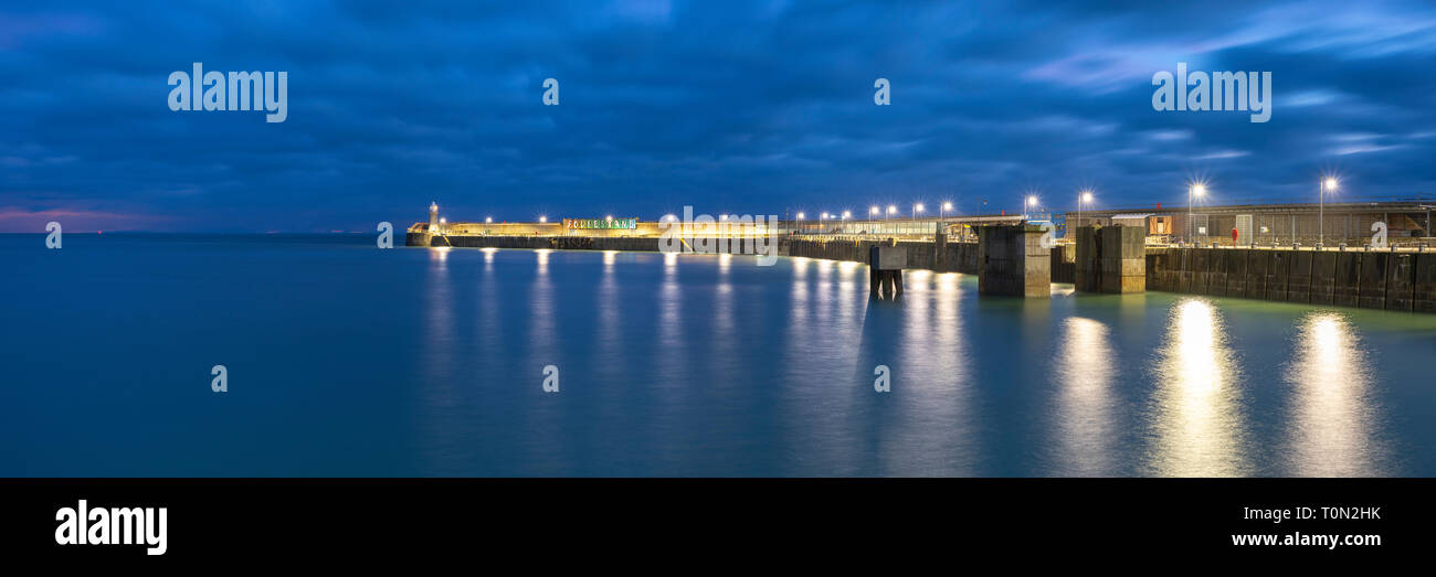 The newly restored Folkestone Harbour Arm on the Kent coast ...