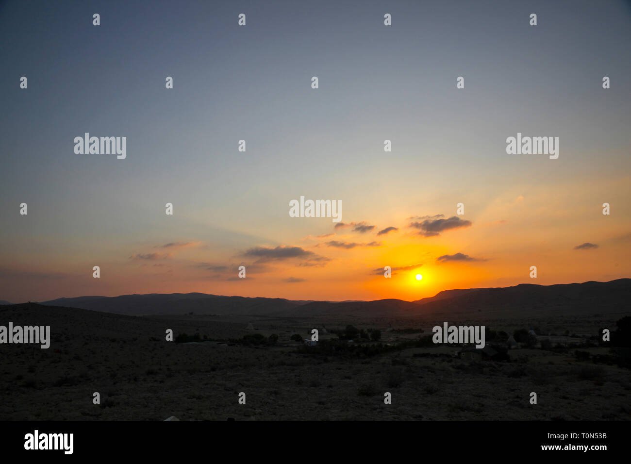 Desert sunset Photographed in Israel, Negev desert Stock Photo - Alamy