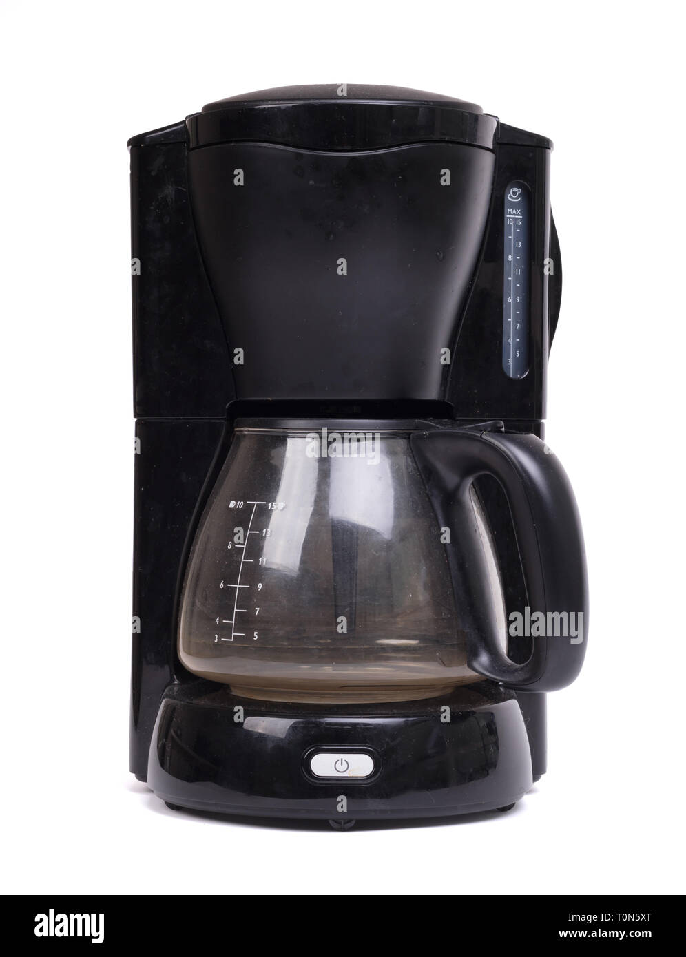 Old dirty coffee machine, isolated on a white background Stock Photo ...