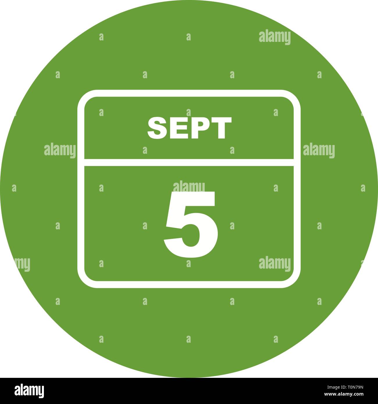 September 5th Date on a Single Day Calendar Stock Photo - Alamy