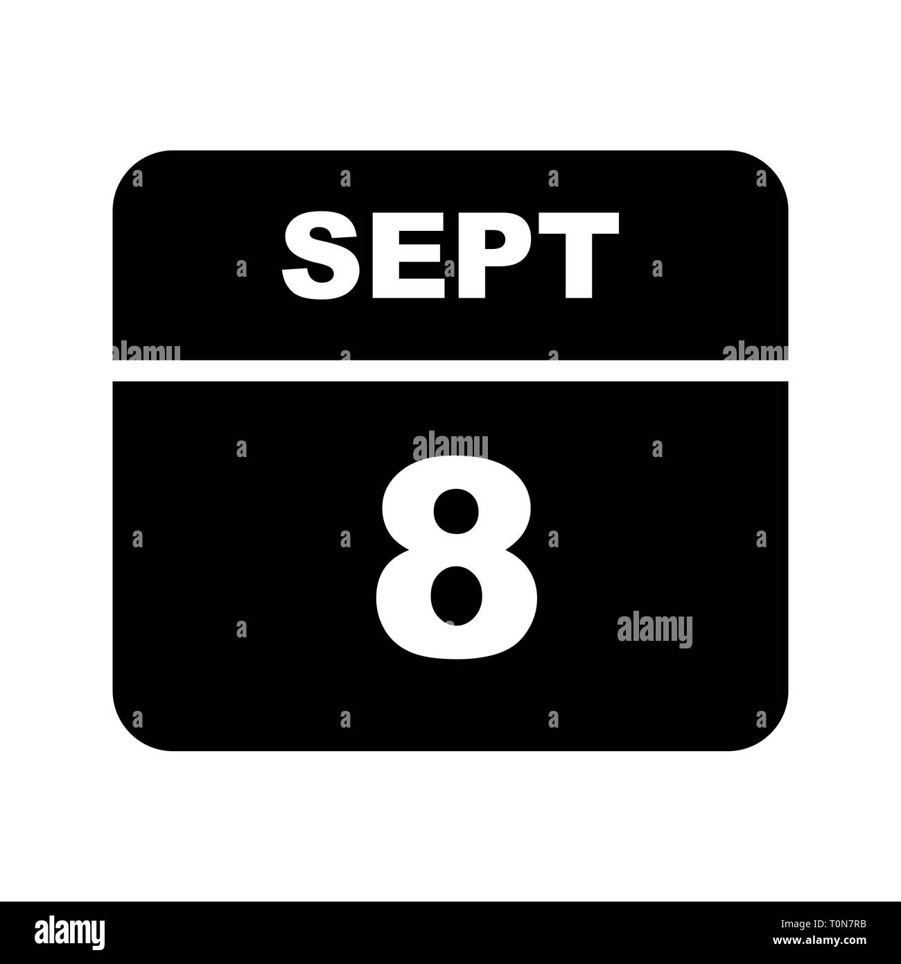 September 8th Date on a Single Day Calendar Stock Photo - Alamy