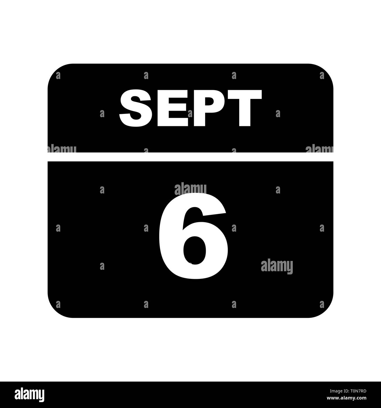 September 6th Date on a Single Day Calendar Stock Photo - Alamy