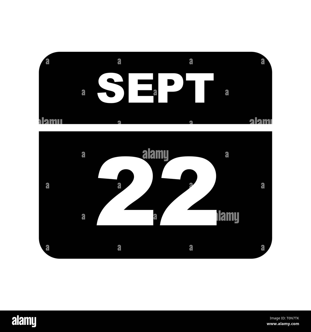 September 22nd Date on a Single Day Calendar Stock Photo - Alamy