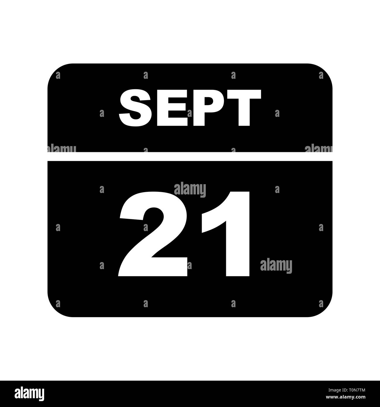 September 21st Date on a Single Day Calendar Stock Photo - Alamy