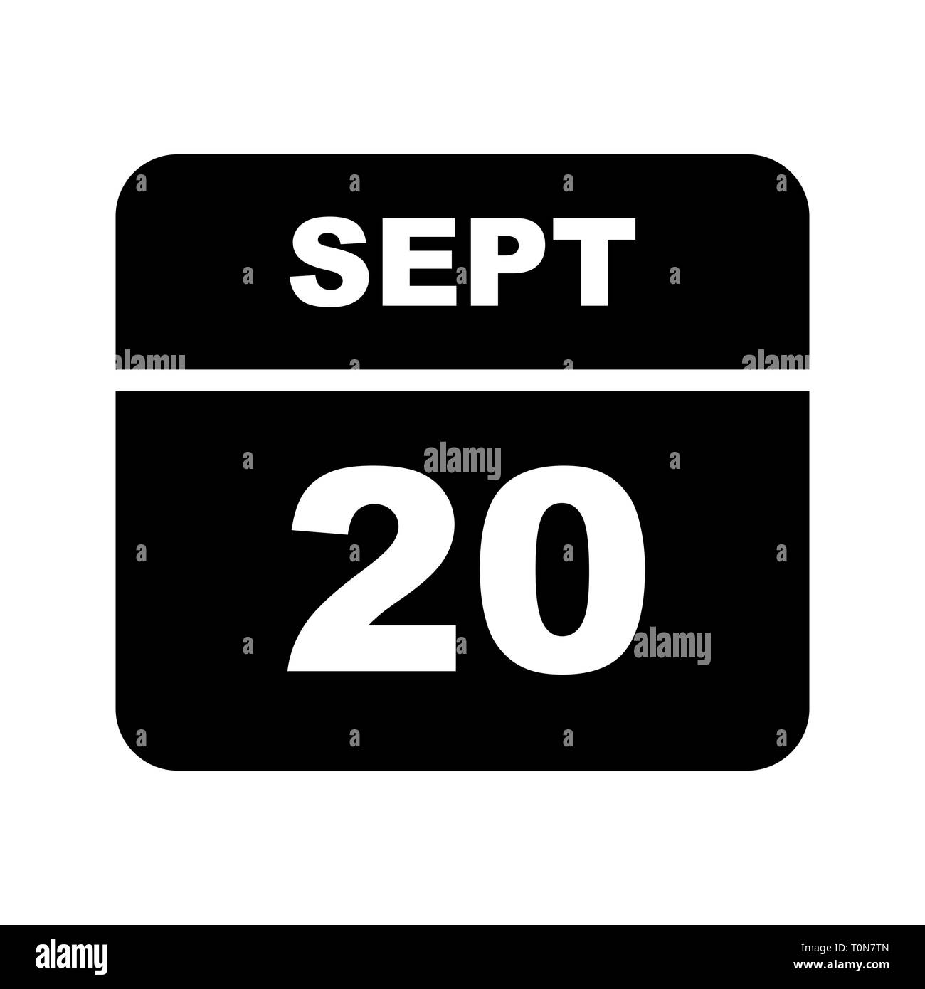 September 20th Date on a Single Day Calendar Stock Photo - Alamy