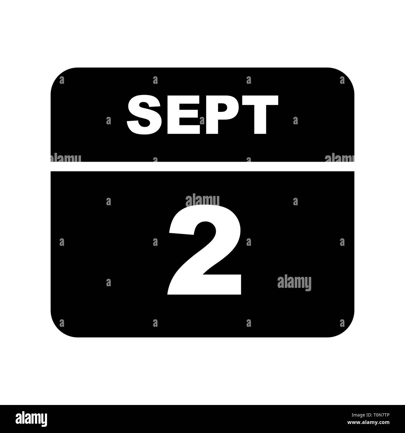September 2nd Date on a Single Day Calendar Stock Photo - Alamy