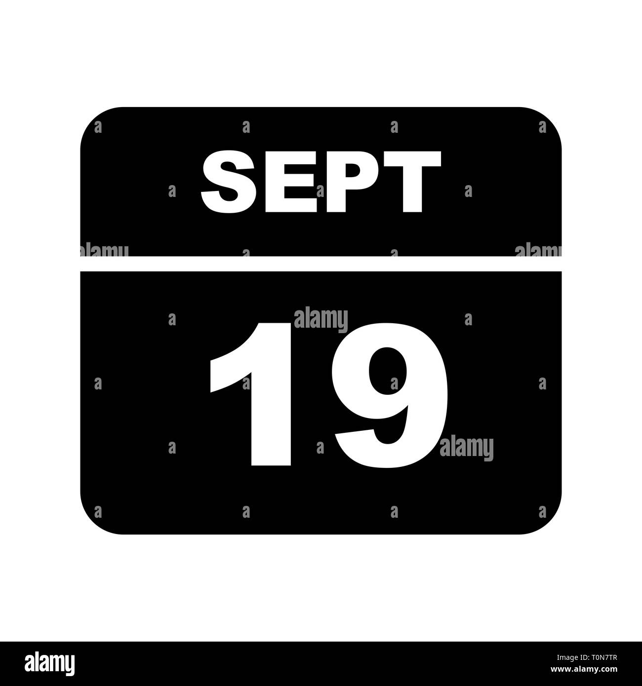September 19th Date on a Single Day Calendar Stock Photo - Alamy
