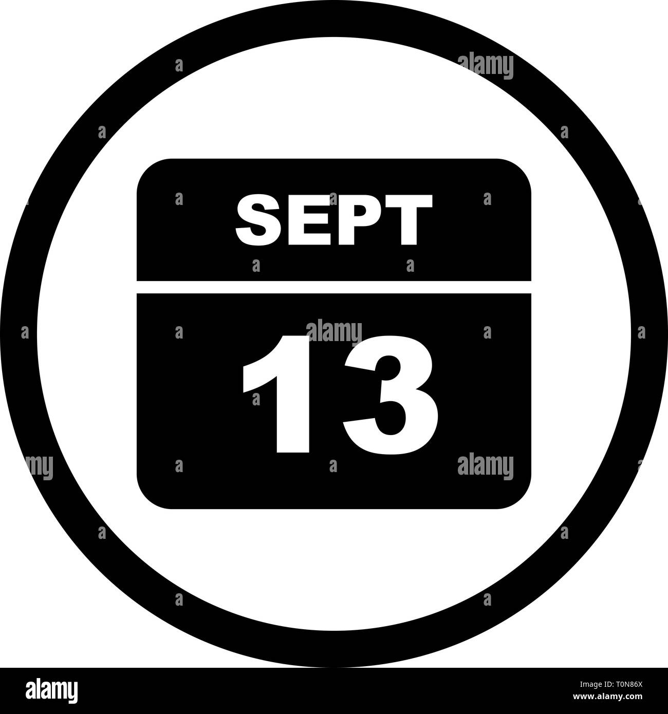 September 13 calendar Black and White Stock Photos & Images - Alamy