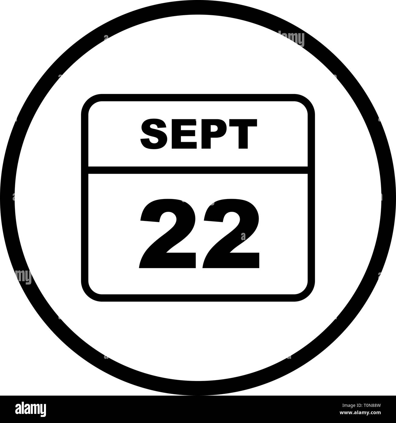 September 22nd calendar Black and White Stock Photos & Images - Alamy
