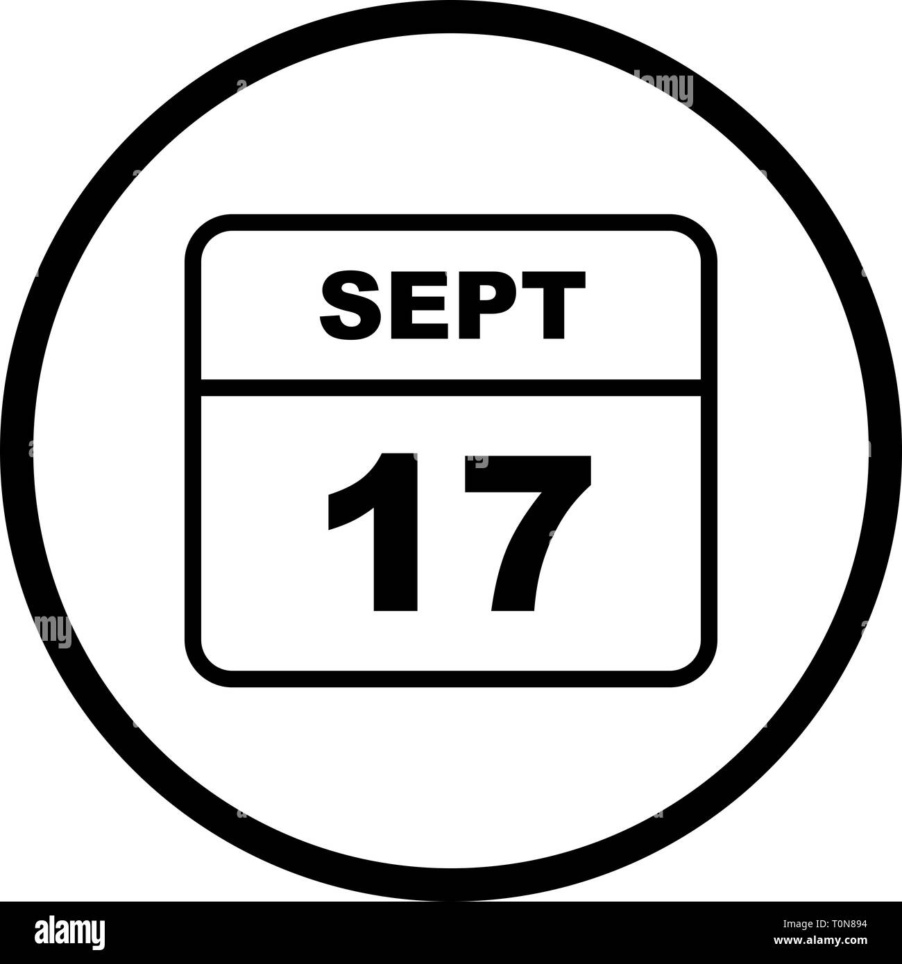 September 17th Date on a Single Day Calendar Stock Photo - Alamy