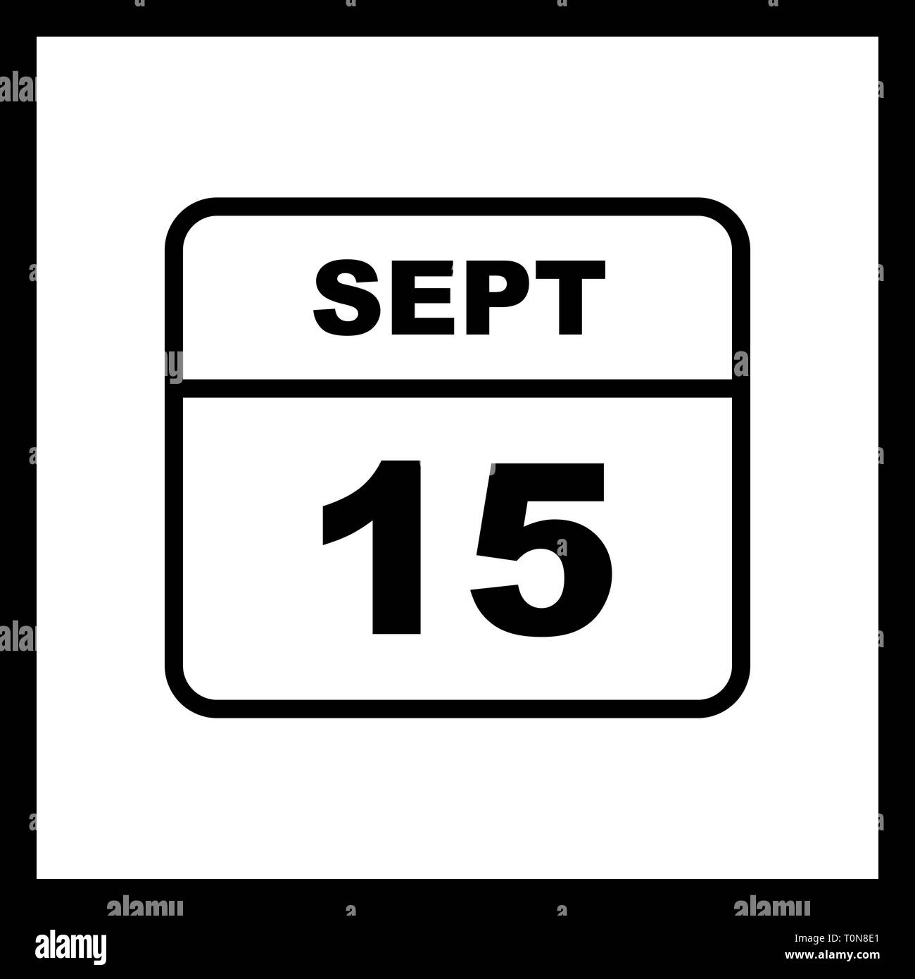 September 15th Date on a Single Day Calendar Stock Photo - Alamy