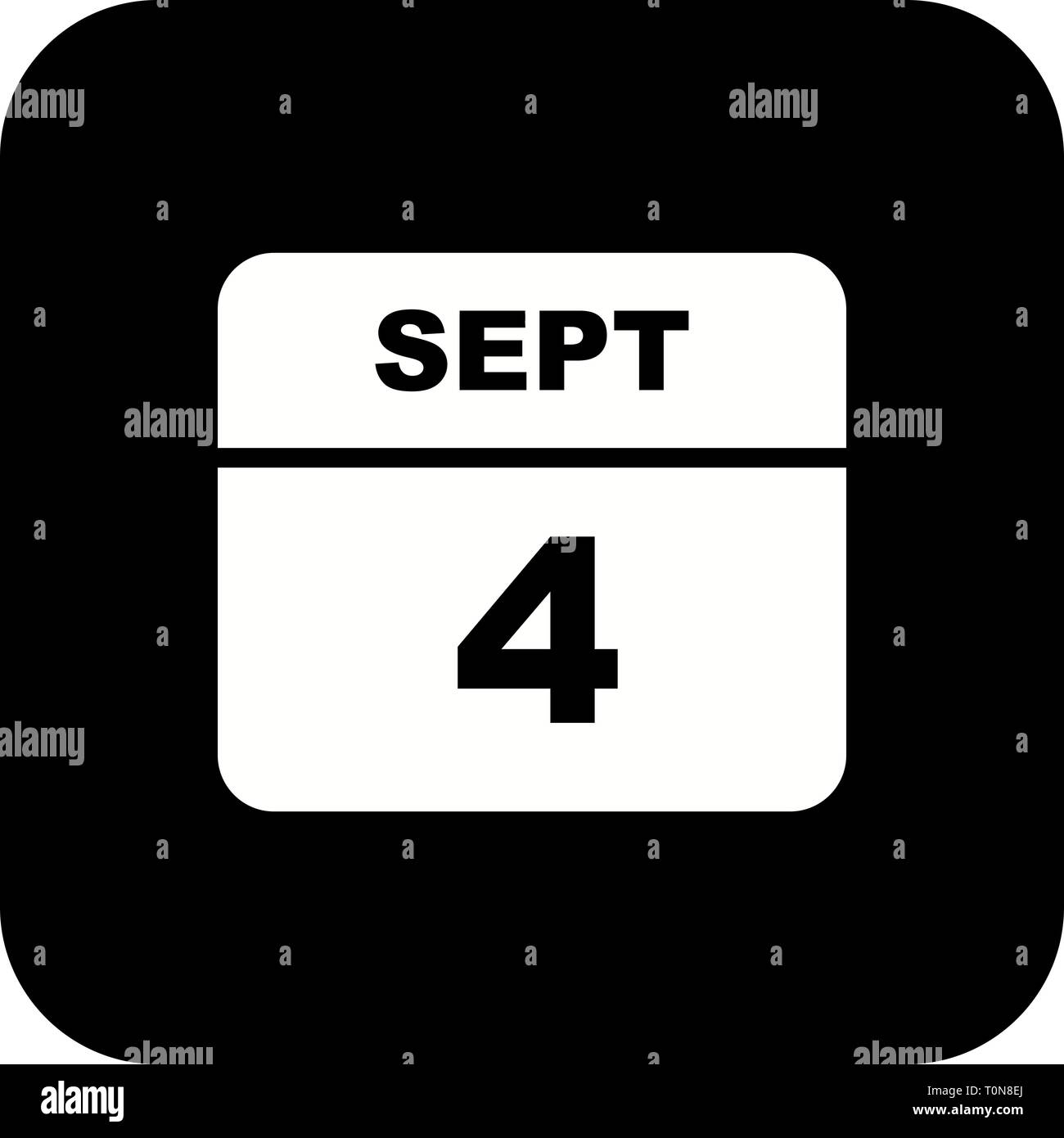 September 4th Date on a Single Day Calendar Stock Photo - Alamy