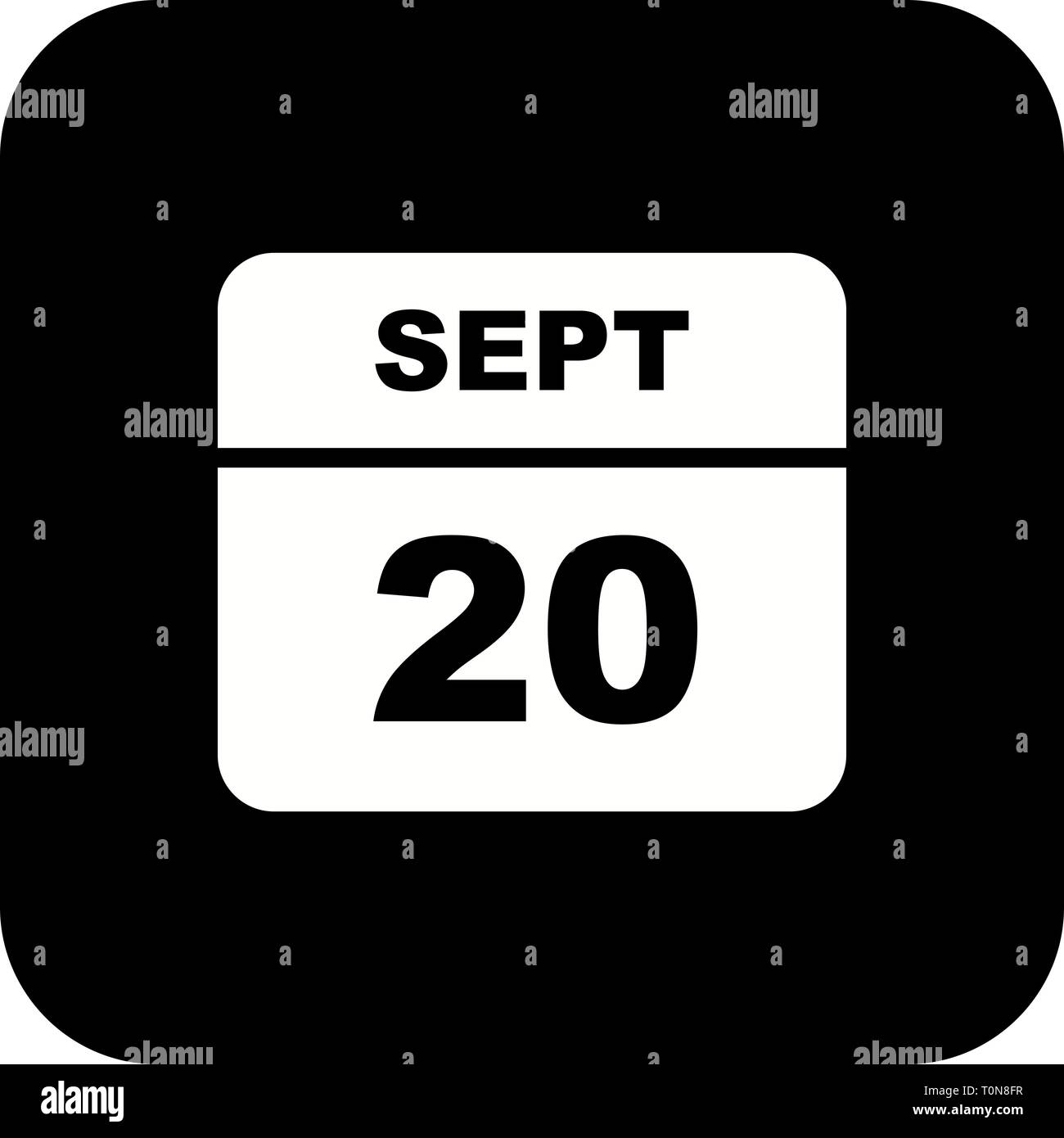 September 20th Date on a Single Day Calendar Stock Photo - Alamy