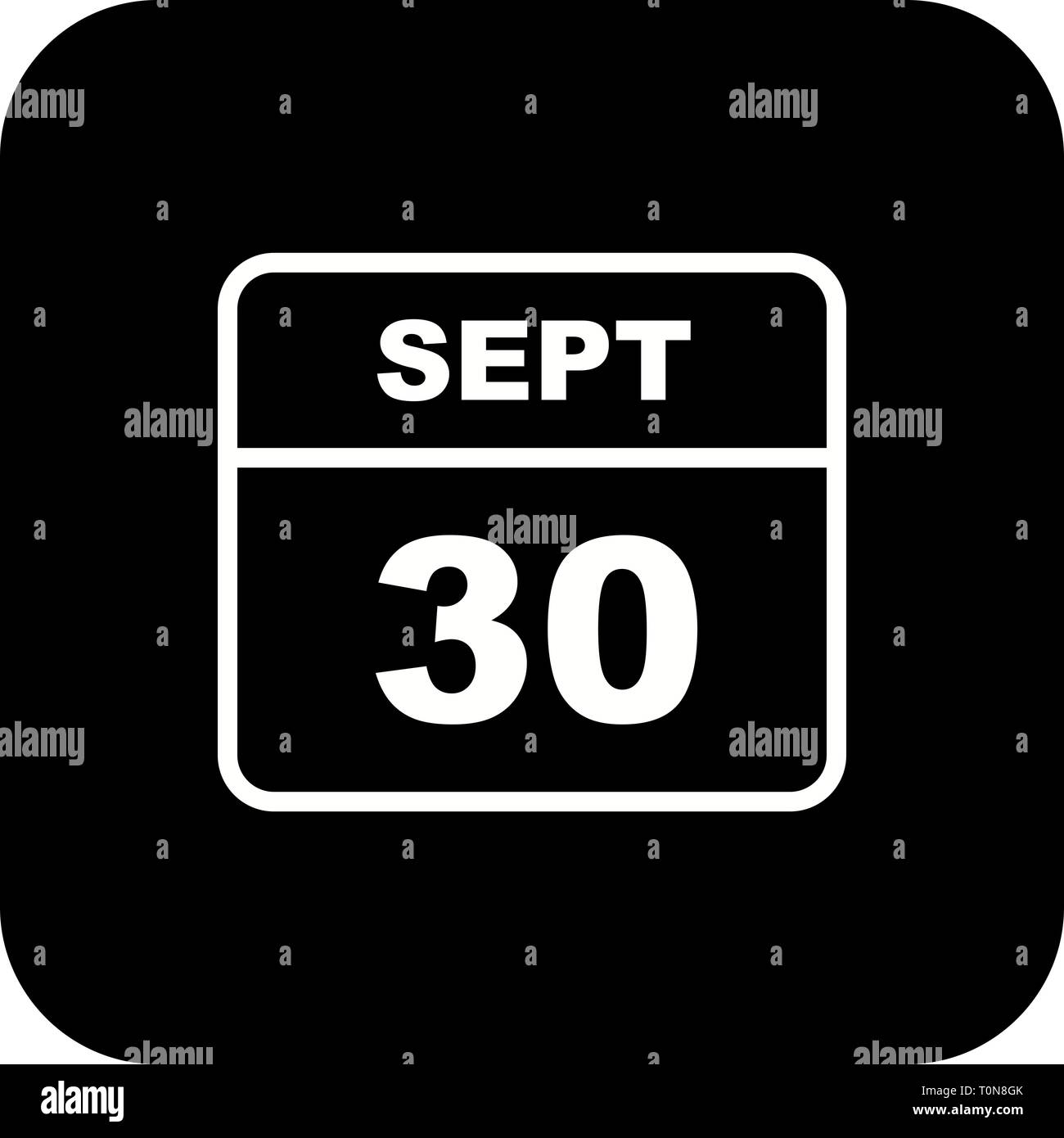 September 30th Date on a Single Day Calendar Stock Photo - Alamy