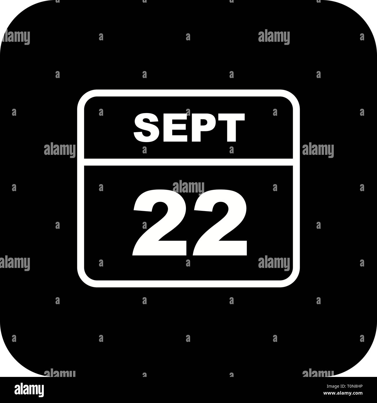 September 22nd Date on a Single Day Calendar Stock Photo - Alamy
