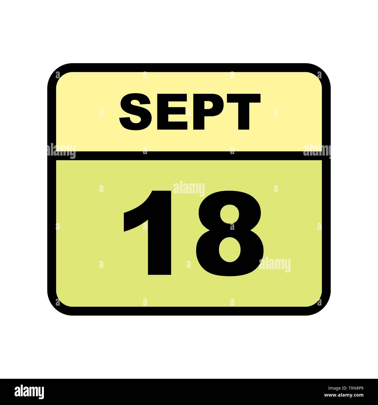 September 18th Date on a Single Day Calendar Stock Photo - Alamy