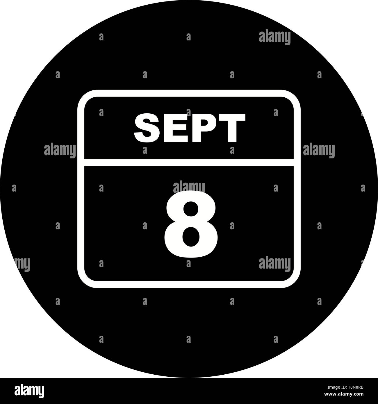 September 8th Date on a Single Day Calendar Stock Photo - Alamy