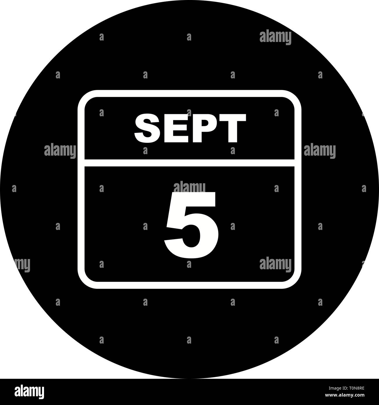 September 5th Date on a Single Day Calendar Stock Photo - Alamy