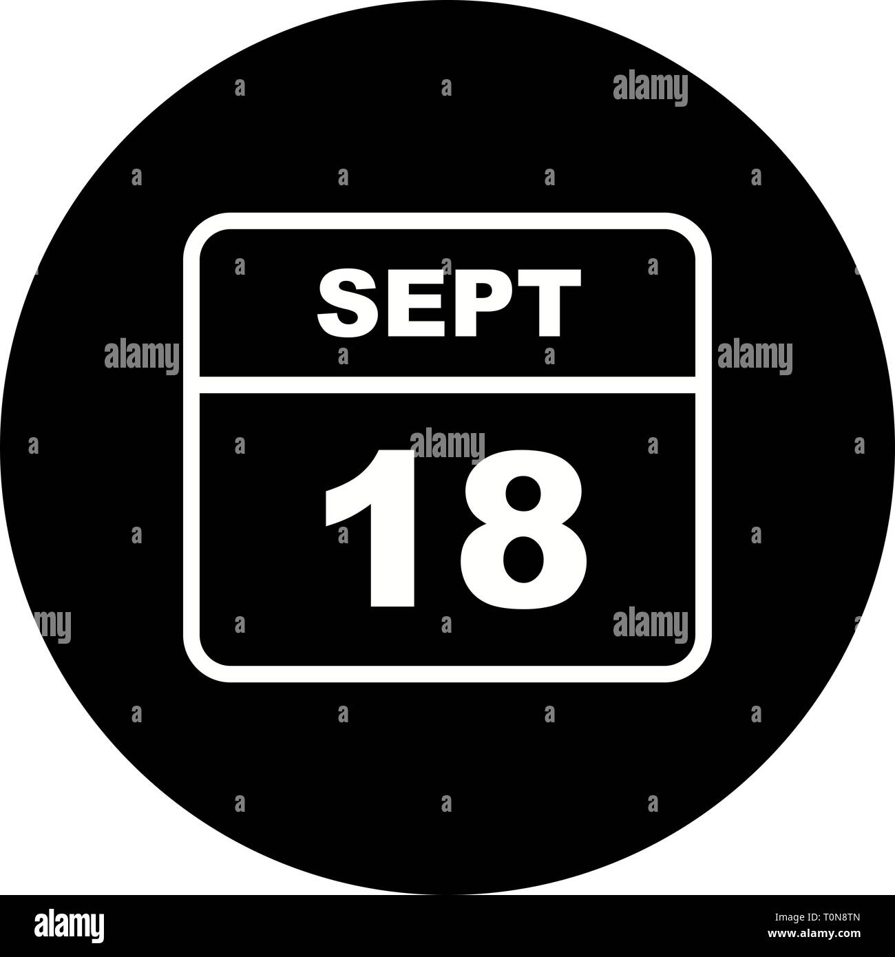 September 18th Date on a Single Day Calendar Stock Photo - Alamy