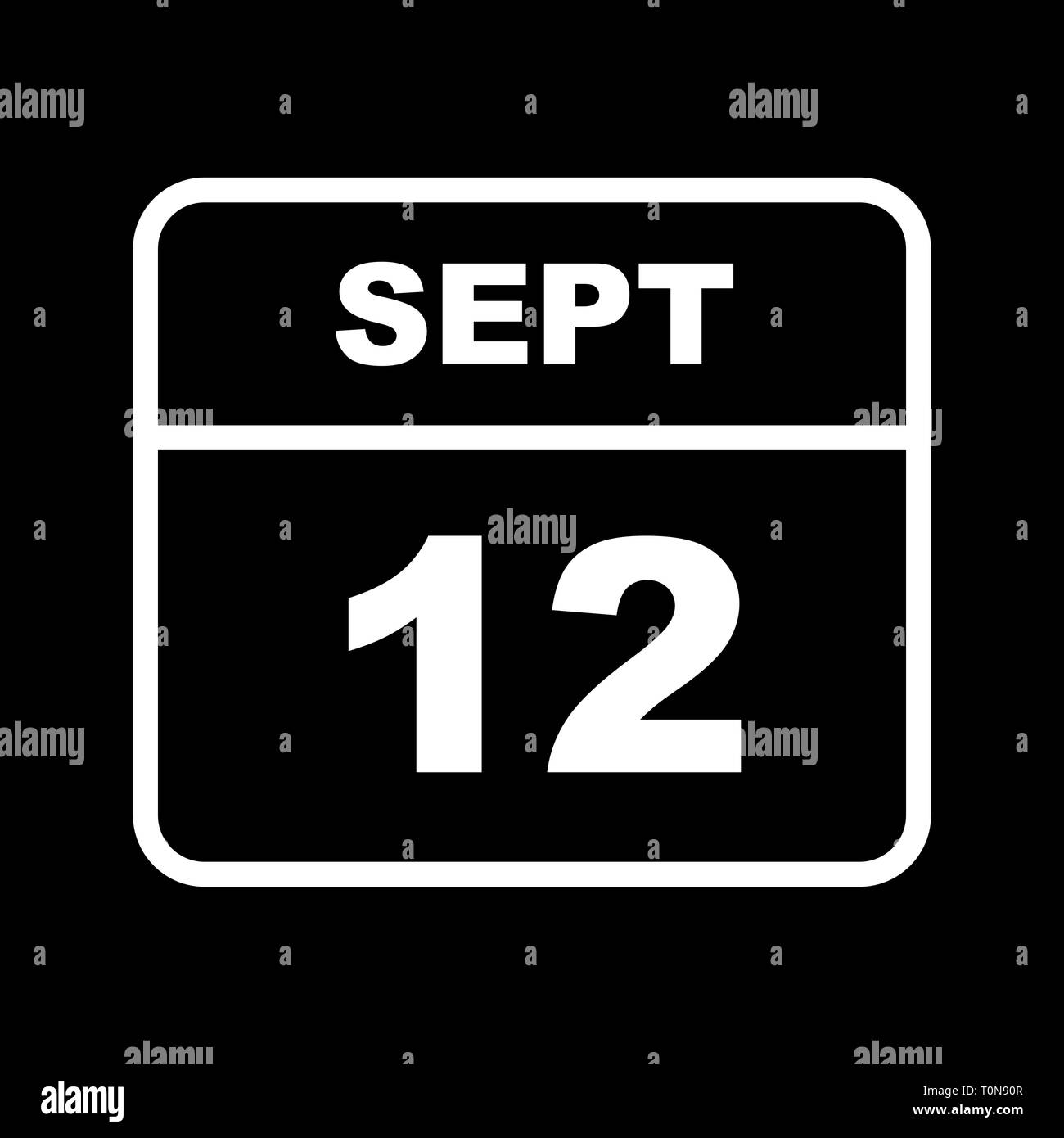 September 12th Date on a Single Day Calendar Stock Photo - Alamy
