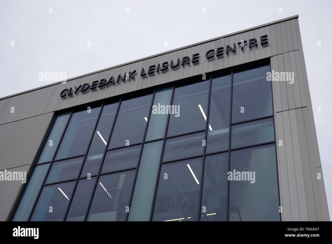 Large window in the Clydebank leisure Centre down beside the River ...