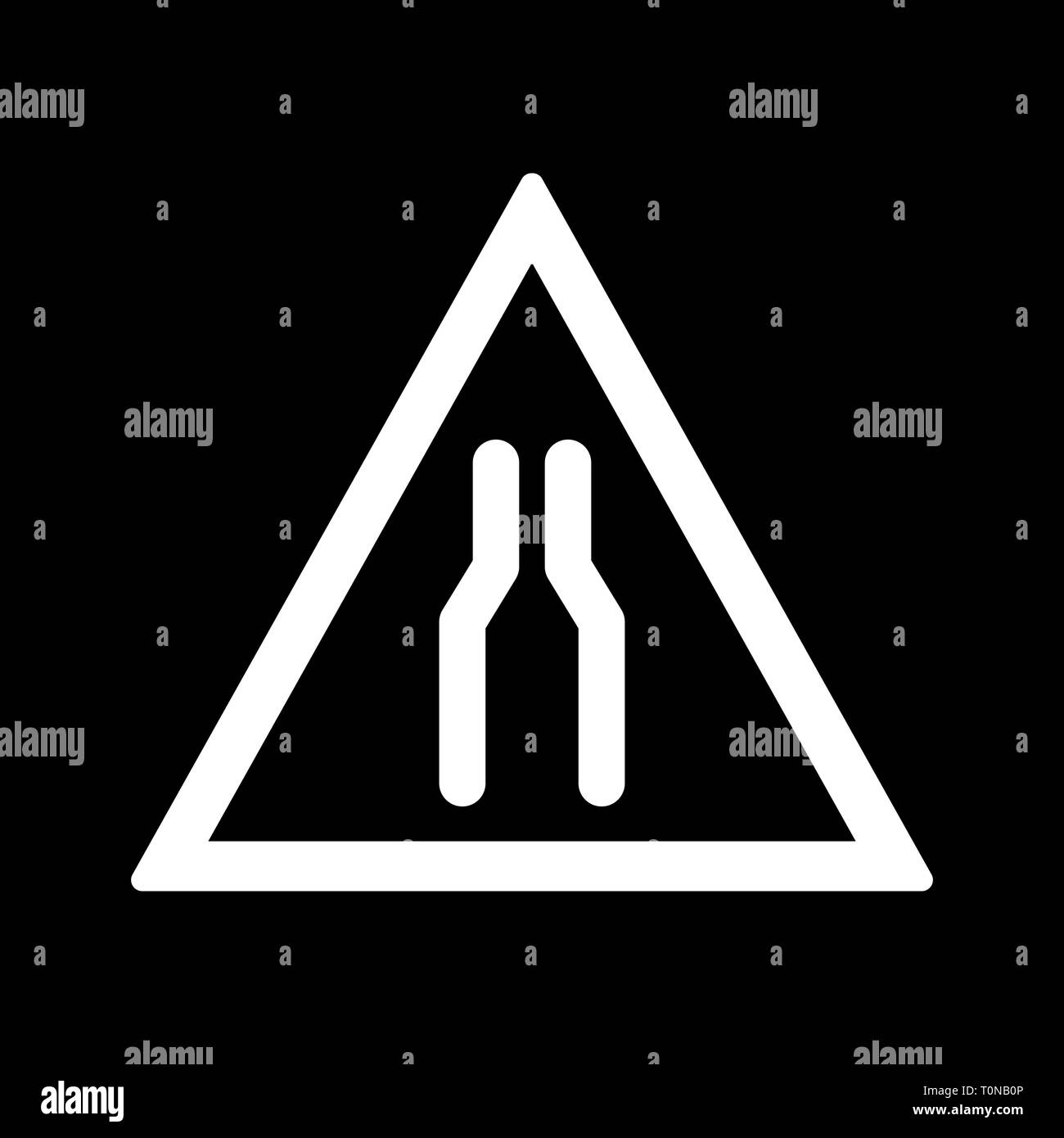 Illustration Carriageway narrow Icon Stock Photo - Alamy