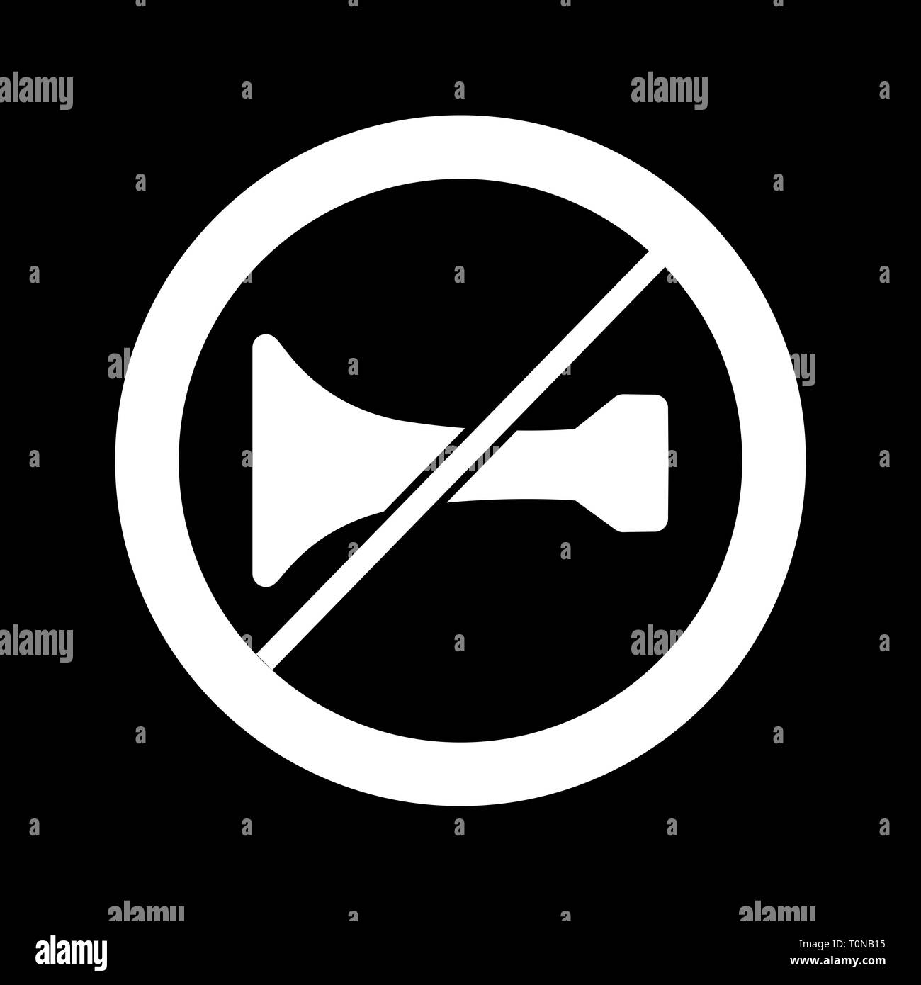 Illustration Audible warning devices prohibited Icon Stock Photo - Alamy