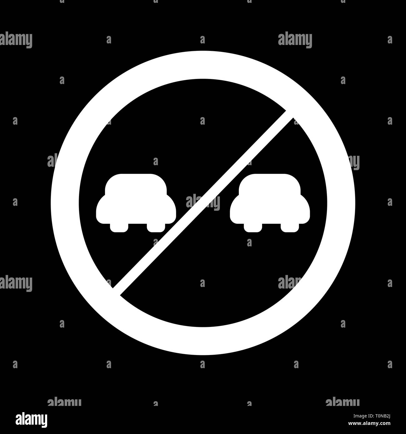 Illustration Overtaking prohibited Icon Stock Photo - Alamy